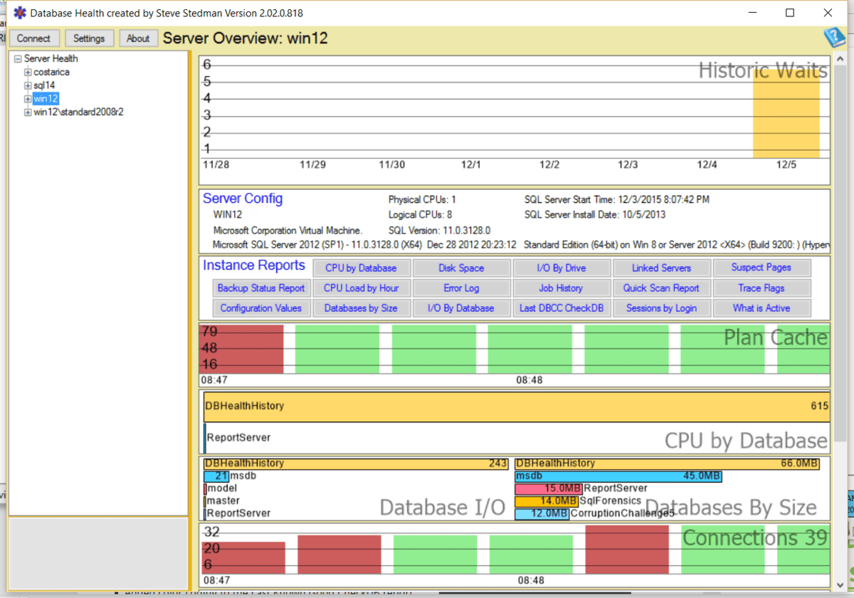 Server Overview - Database Health Monitor Server Overview - Database Health Monitor