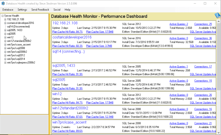 Quick Overview with Database Health Reports
