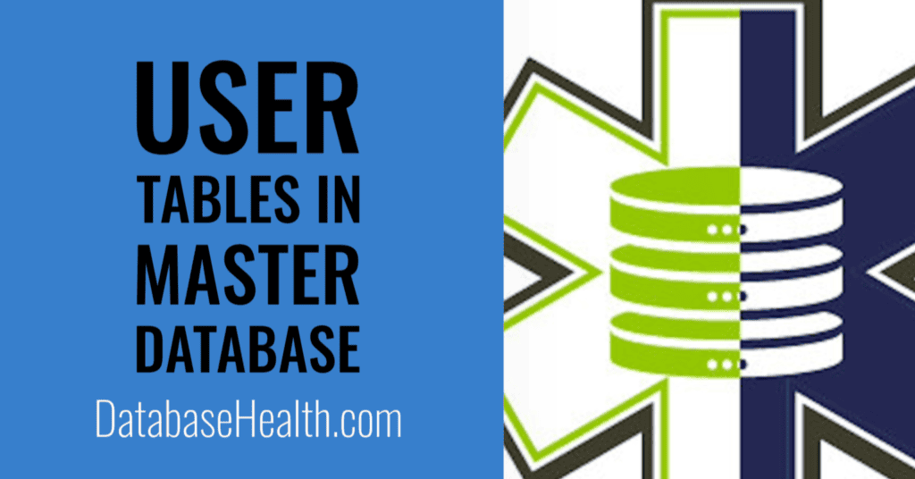 Risks of User Tables in SQL Server Master Database