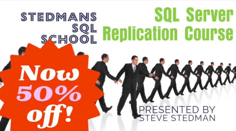 50% Off SQL Server Replication Course for One Day!